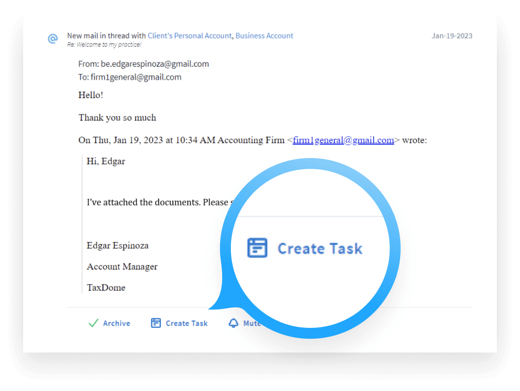 TaxDome’s Inbox+ for a consolidated view of your firm’s activity